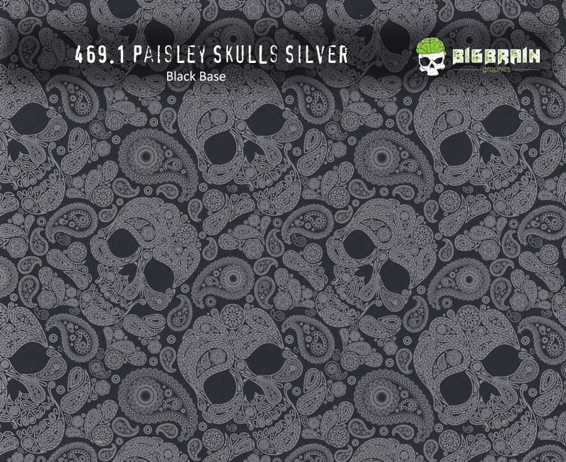 469-Paisley-Skulls-Skull-Female-Girl-Metallic-Silver-Art-Hydrographics ...