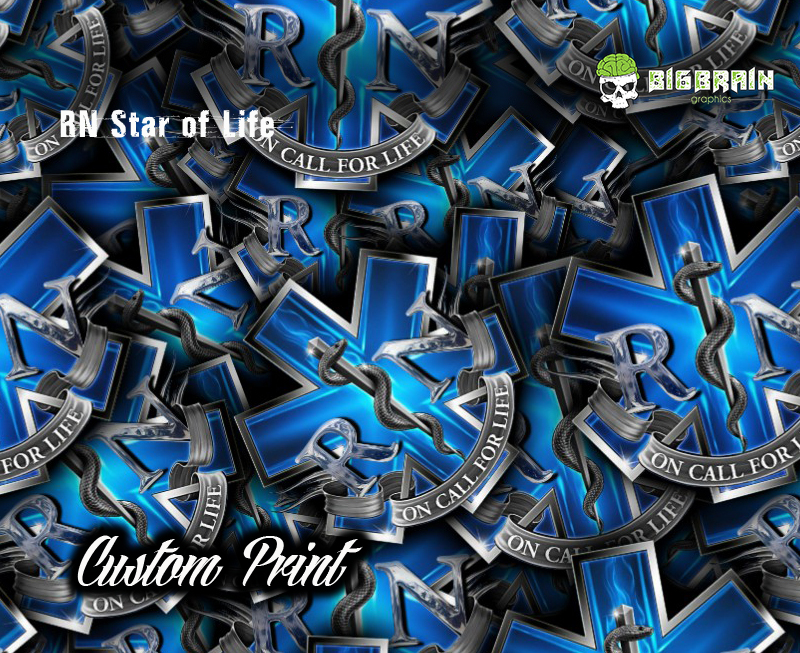 RN Star of Life Hydrographic Film Custom Film Big Brain Graphics Custom ...